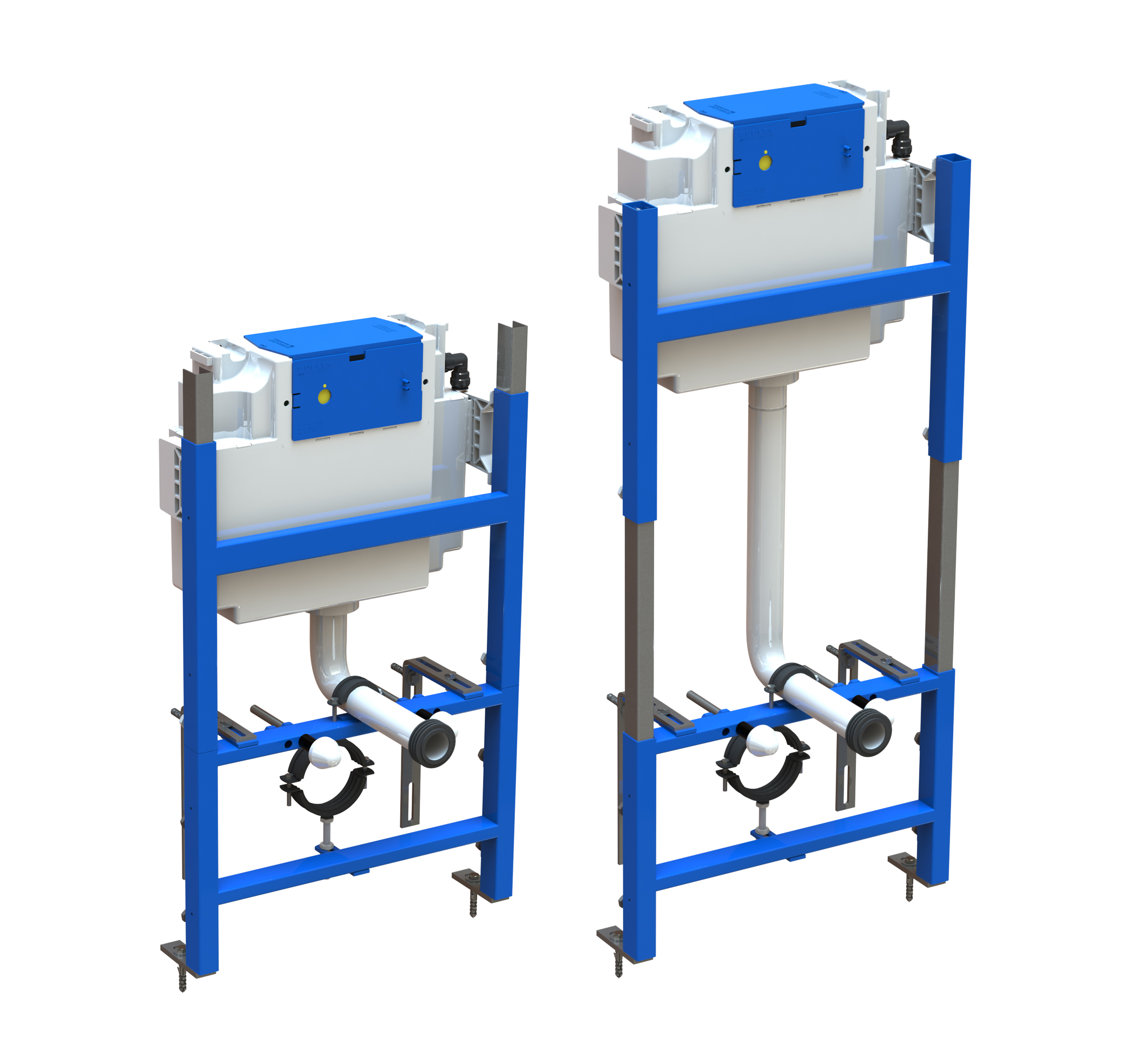 Wall hung toilet frame and cistern - square button dual flush - The ...