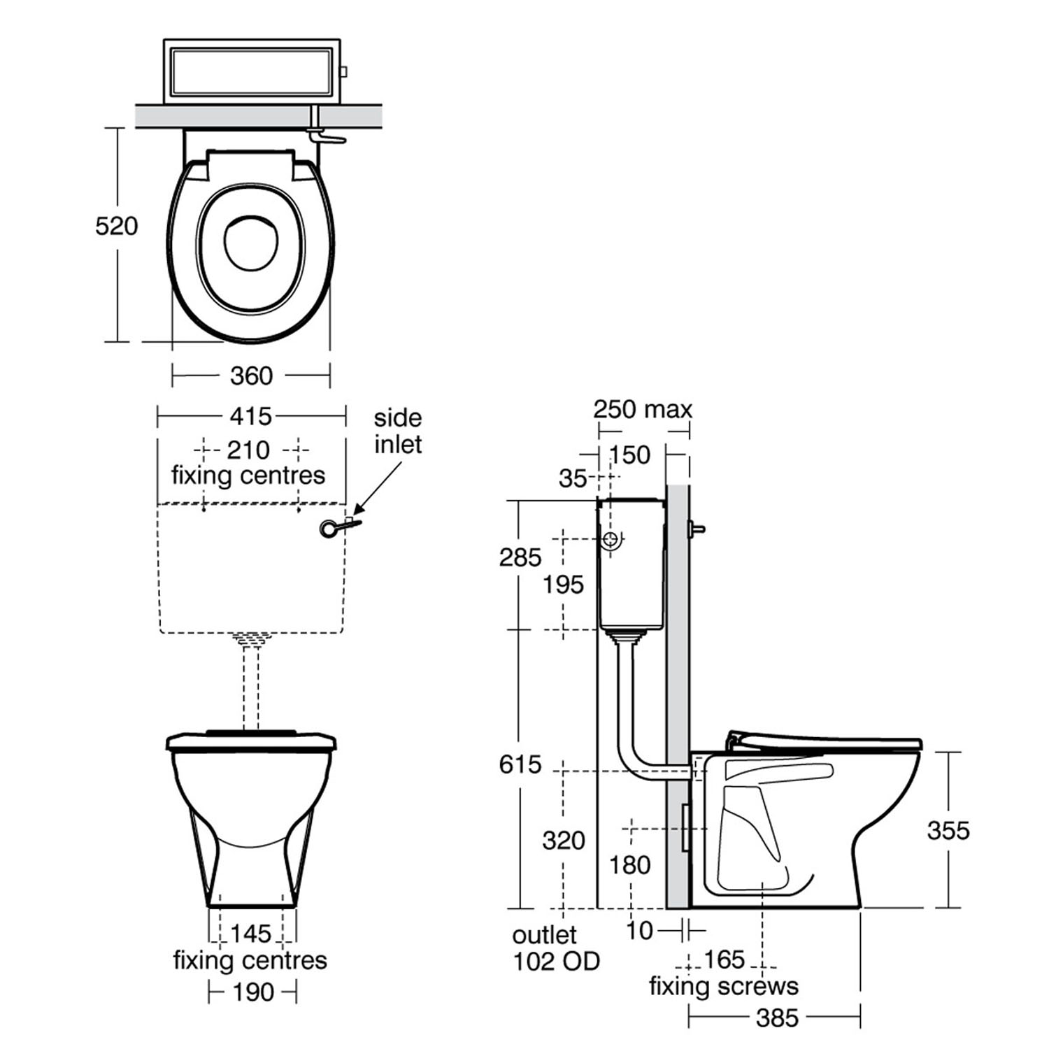 Armitage Shanks Contour 21 Back to Wall 355mm school toilet - The ...