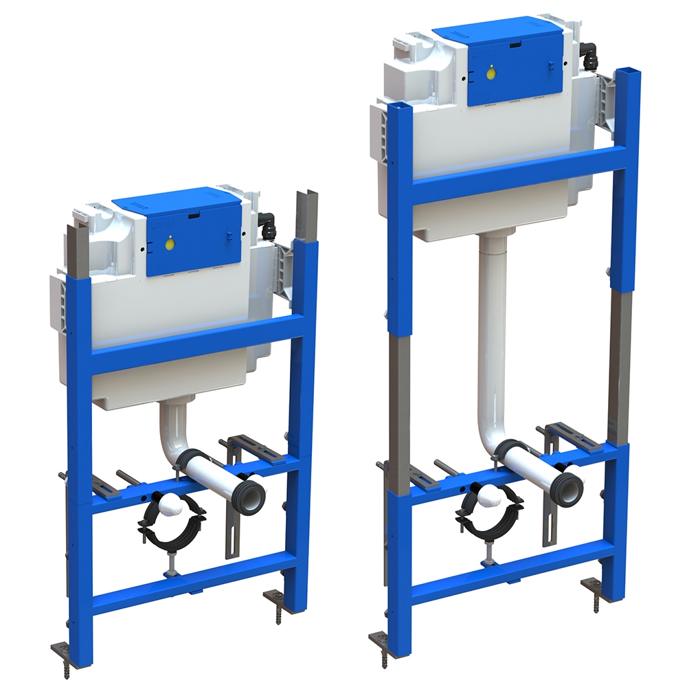 Wall hung toilet frame and cistern - square button dual flush - The ...