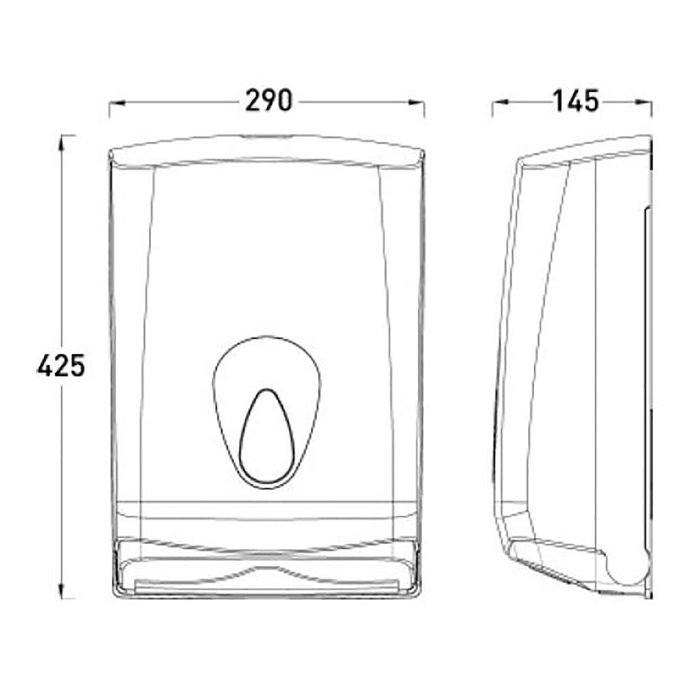 Paper towel dispenser, white plastic - The Sanitaryware Company