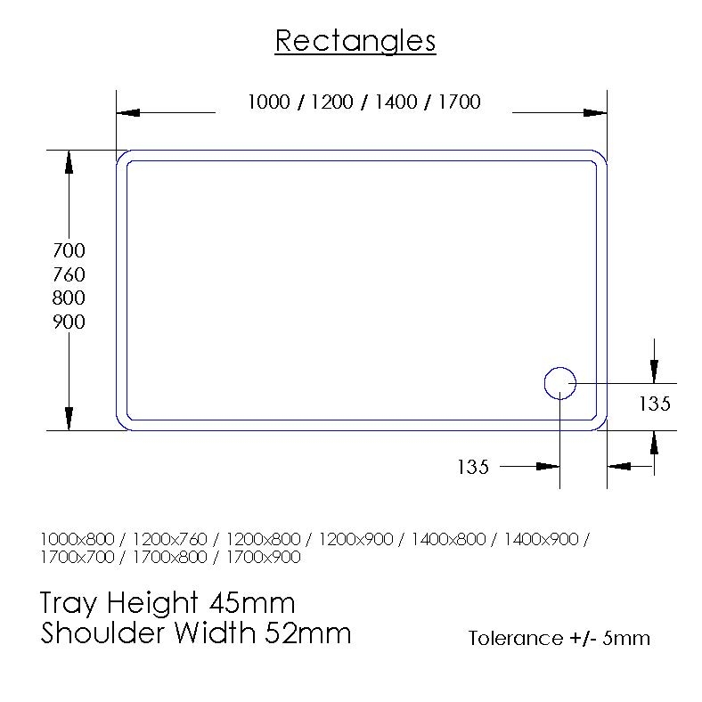 SanCeram Rectangular 45mm Shower Tray - The Sanitaryware Company