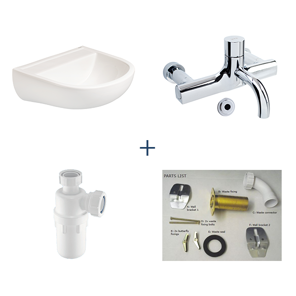 Clinical Basin Pack with Sensor Tap - The Sanitaryware Company
